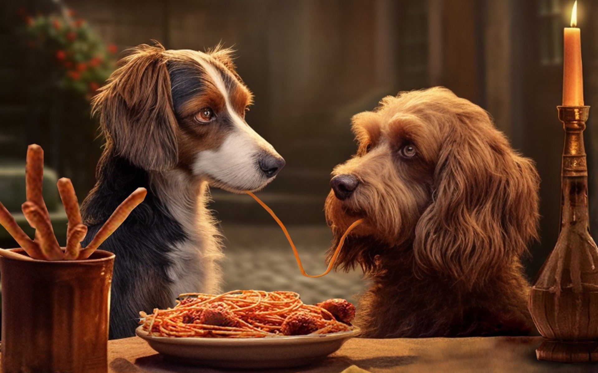 Iconic Spaghetti Scene: Lady and the Tramp