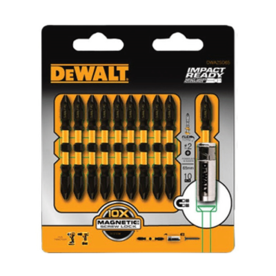 ชุดดอกไขควงพร้อมหัวแม่เหล็ก 10 ชิ้น DEWALT รุ่น DWA2SD65