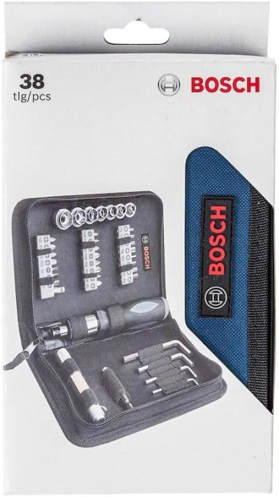 ชุดดอกไขควงและลูกบ๊อกซ์ พร้อมด้ามขัน 38 ชิ้น BOSCH รุ่น Bag Pack Set 38pcs.