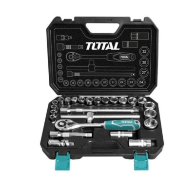 ชุดบ๊อกซ์ 44 ชิ้น 1/4 นิ้ว 1/2 นิ้ว รุ่น THT421441 TOTAL