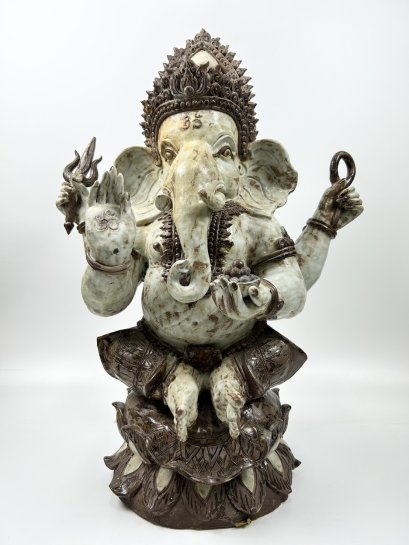 พระพิฆเนศ กระเบื้องดินเผา - sukjaiantique