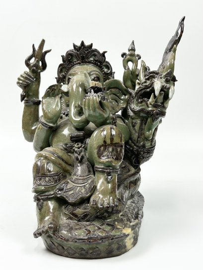 พระพิฆเนศ กระเบื้องดินเผา - sukjaiantique