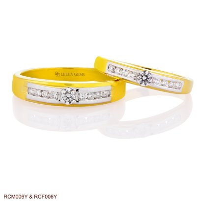 Couple Rings in 18K White Gold - leelagems