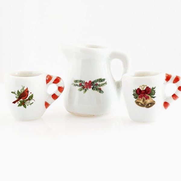 Ceramic Christmas Coffee Jug Mugs Gifts Set - thaiminiaturestore