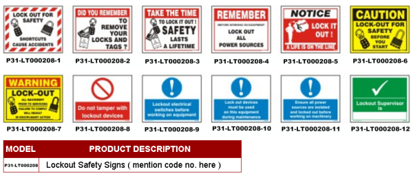 SAFETY LOCKOUT SIGNS - schakethailand