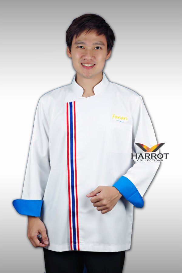 Thai flag - blue white chef jacket - harrot