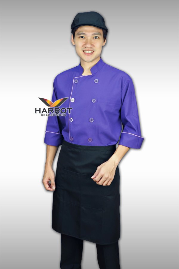 Purple piping Purple Chef Jacket - harrot