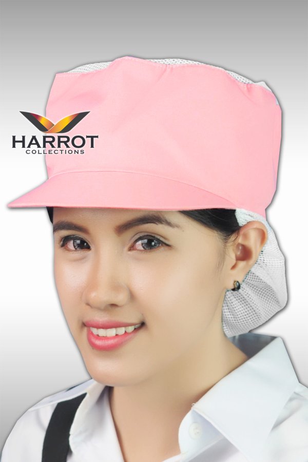 Pink Cooking Hat with Net (FSC1106) - harrot