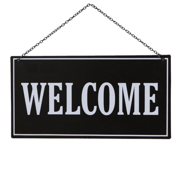 WELCOME Sign, Black - shoppersshelter-shop