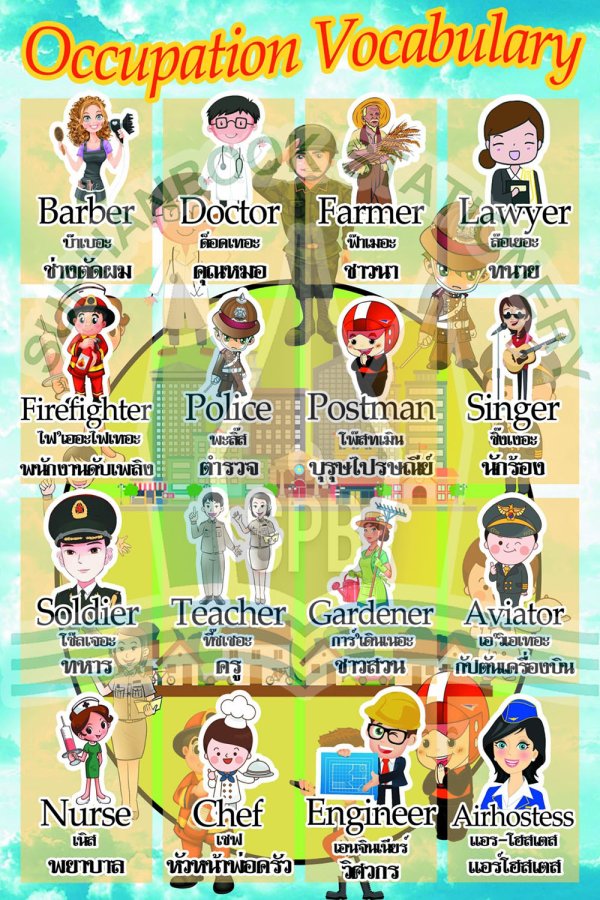 สื่อ A3 Occupation Vocabulary/วรา - suphanbookstationery