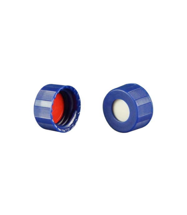 9mm red PTFE/white Silicone septa blue screw polypropylene cap, 6mm ...