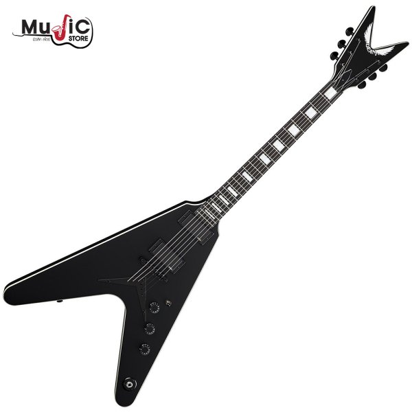 Dean V Stealth Electric Guitar - Black Satin /w EMG - musicstoreshop