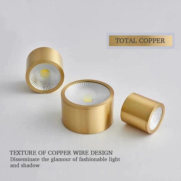 LED Copper Surface Mounted Downlight 7W - lightgallerydesign