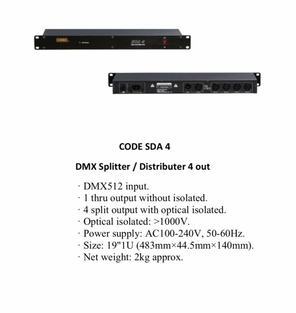 Code SDA4 4 Spitter 4 way - tprojectlight
