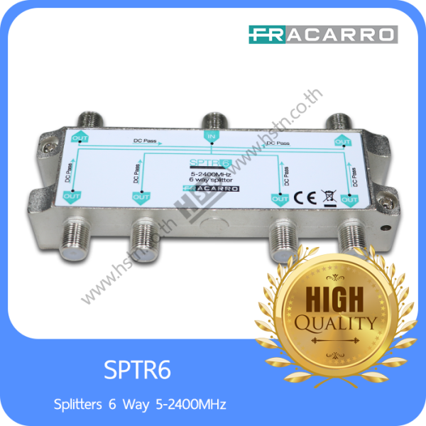 SPTR6 Fracarro Splitters 6 Way for TV and Satellite 5-2400MHz Standard ...