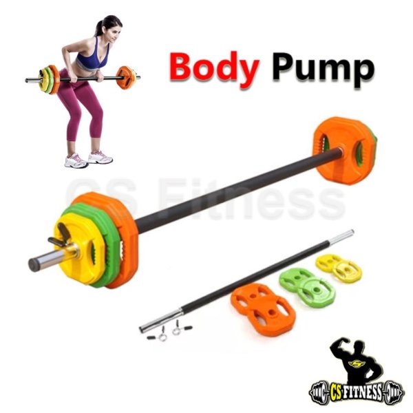 Body Pump Barbell Set **รุ่นแผ่นเหล็ก** บาร์เบลบอดี้ปั๊ม - csfitnessshop