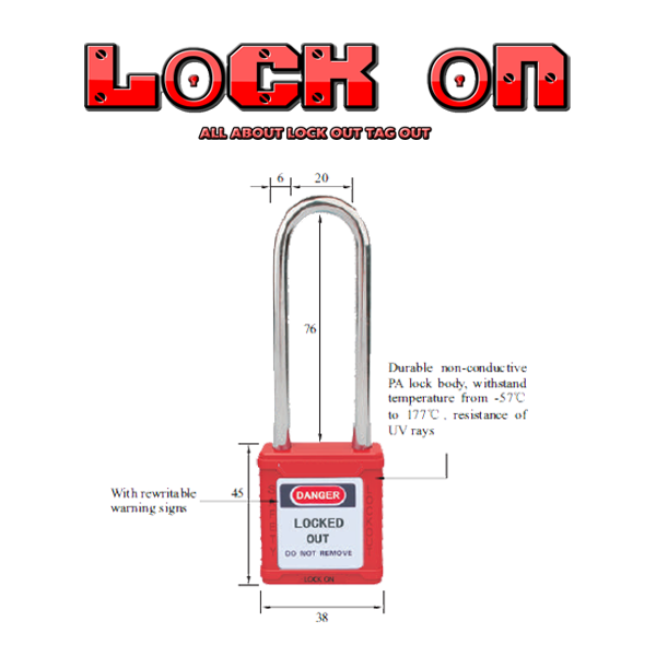 Long Safety Padlock - bkksafety