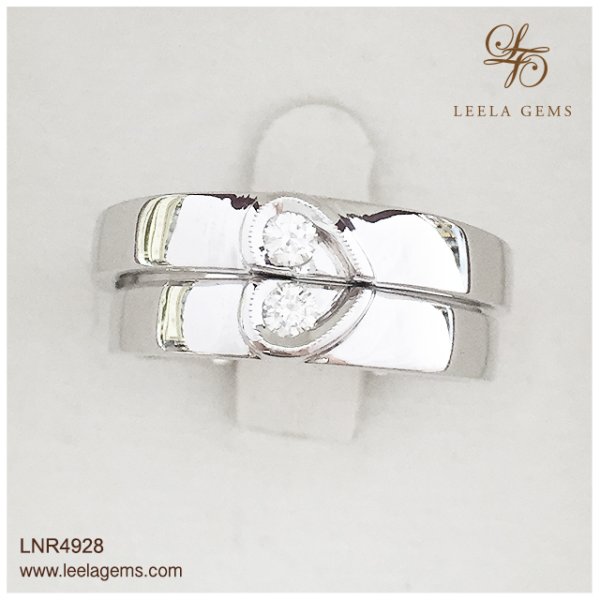 Couple Rings in 18K White Gold - leelagems