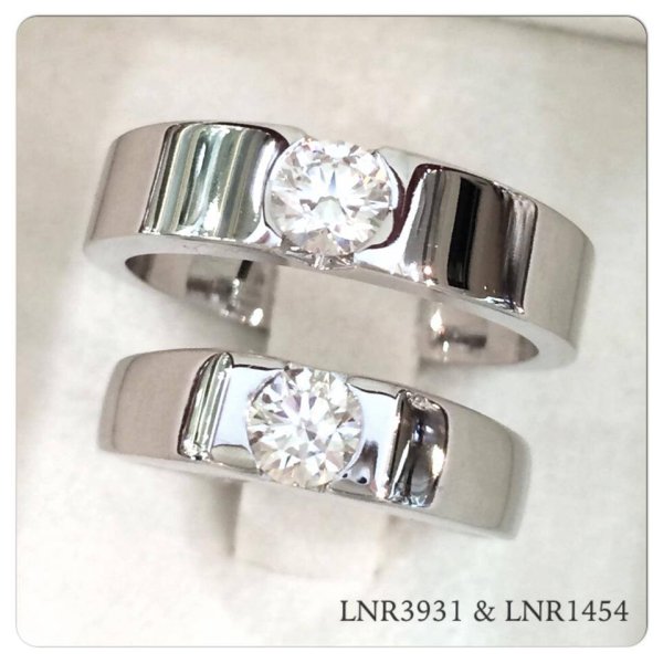 Couple Rings in 18K White Gold - leelagems