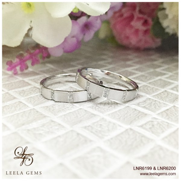 Couple Rings in 18K white Gold - leelagems