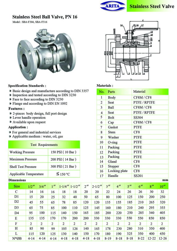 Stainless Steel Ball Valve, PN 16 - factorymartonline