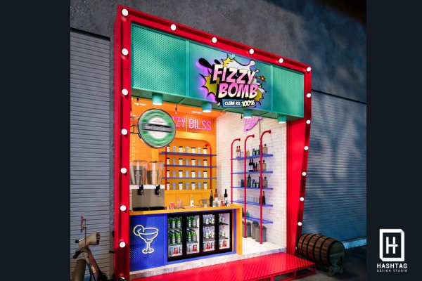 งานออกแบบร้านค้าในตลาดดิวัน รัชดา "Fizzy Bomb" l บริการออกแบบ ผลิต และ ...
